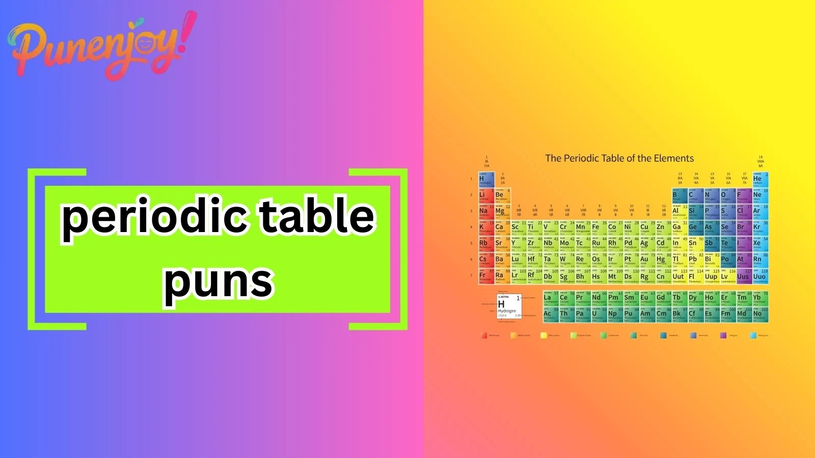 239+ Periodic Table Puns (Hilarious Chemistry Laughs! - punenjoy.com